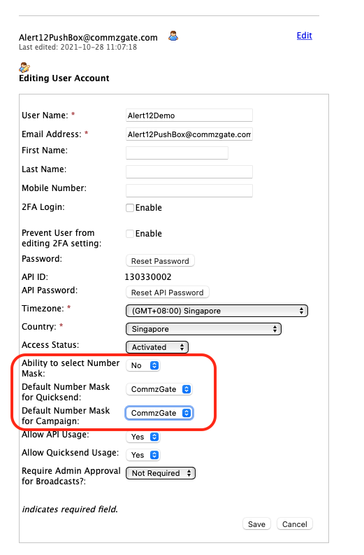 Admin Users: How to set a user account with a default SMS SenderID ...