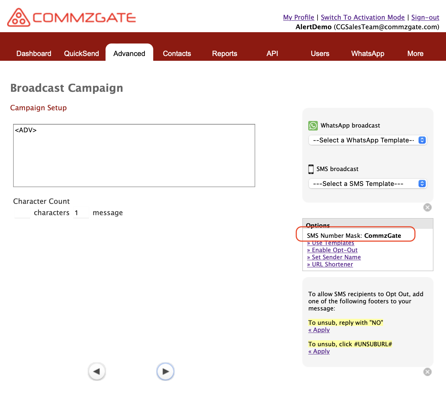 Admin Users: How to set a user account with a default SMS SenderID ...